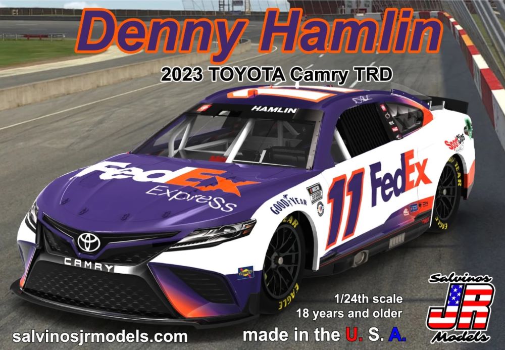 SALVINOS JR MODELS 1/24 Denny Hamlin 2023 NASCAR Toyota Camry TRD Race