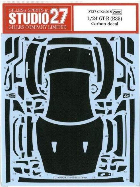 Studio27 1/24 GT-R R35 Carbon decal (for TAM)